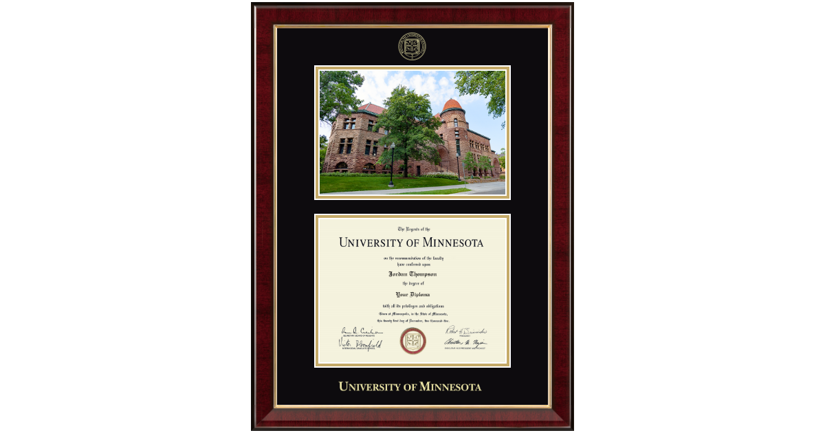 Campus Scene Diploma Frame in Murano University of Minnesota - Item ...