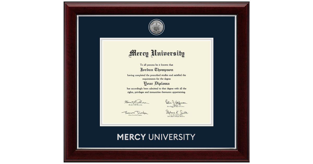 Mercy University - Diploma Frames - Church Hill Classics