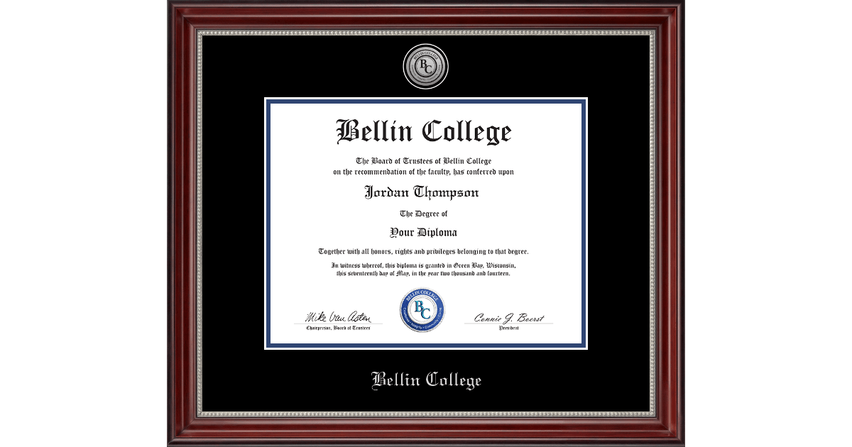 Silver Engraved Medallion Diploma Frame in Kensington Silver Bellin ...
