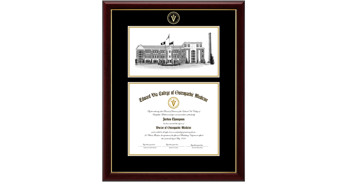 VCOM Carolinas Campus Scene Diploma Frame in Gallery Edward Via College ...