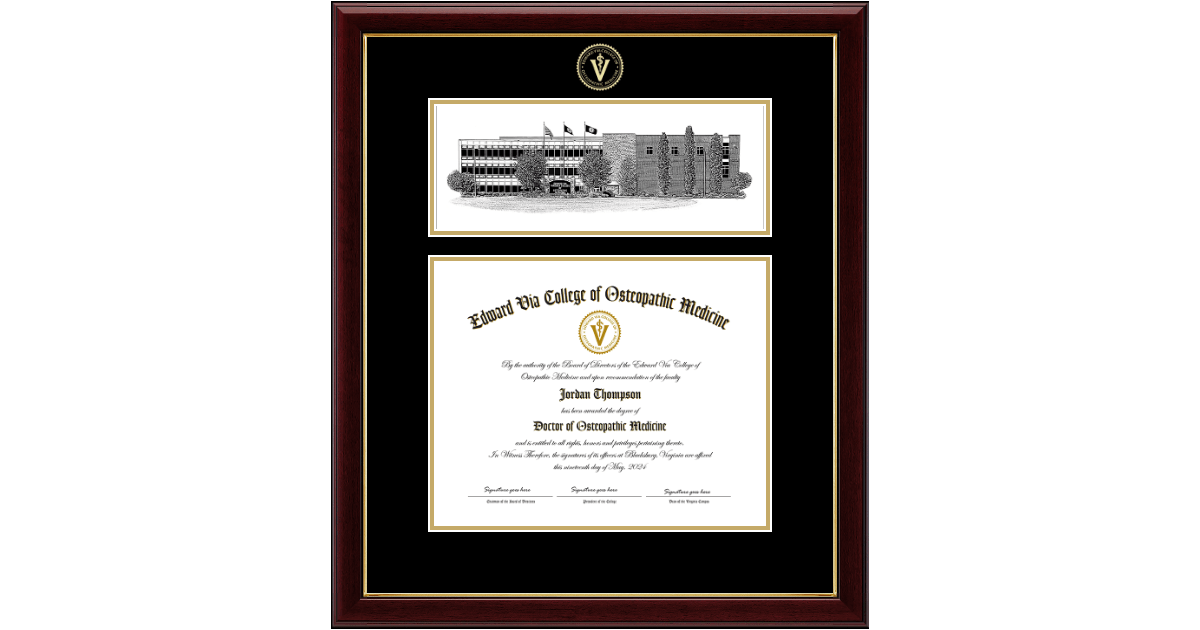 VCOM Virginia Campus Scene Diploma Frame in Gallery Edward Via College ...