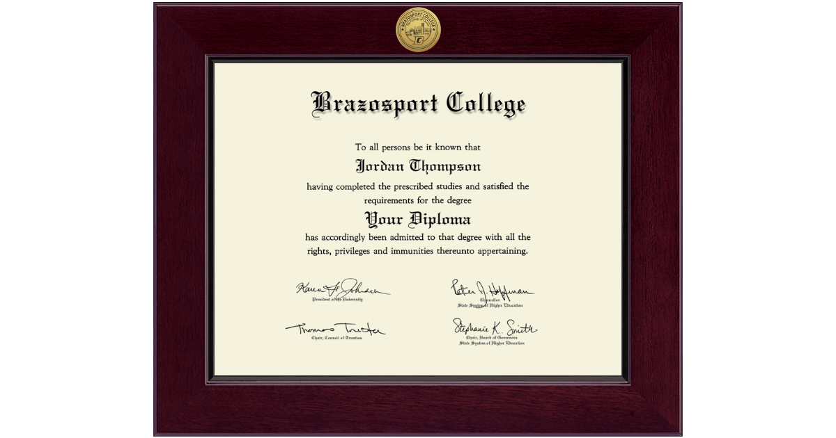 Century Diploma Frame in Cordova Brazosport College - Item #431662 from ...