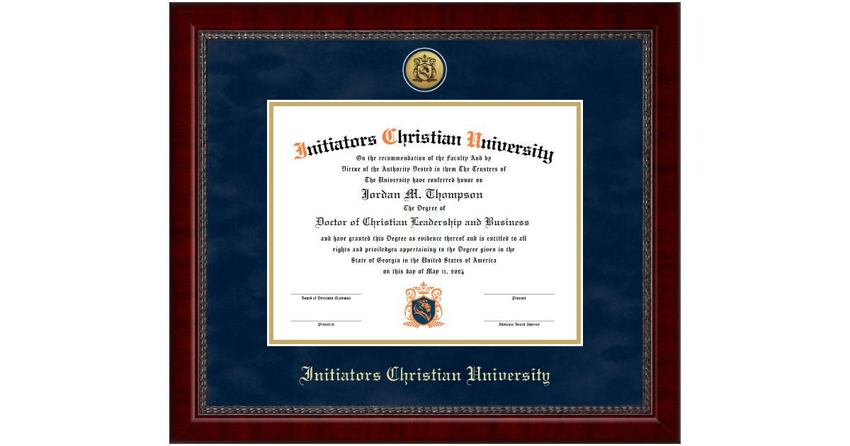 Gold Engraved Medallion Diploma Frame in Sutton Initiators Christian ...