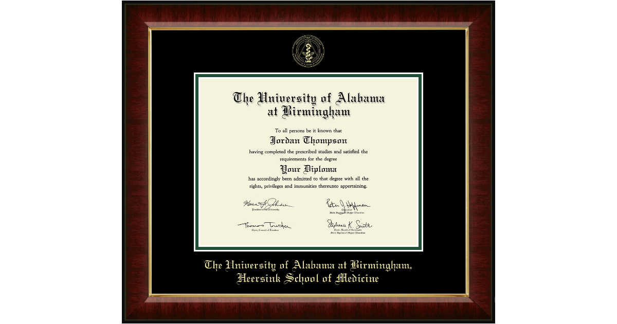 Gold Embossed Certificate Frame in Murano The University of Alabama at ...