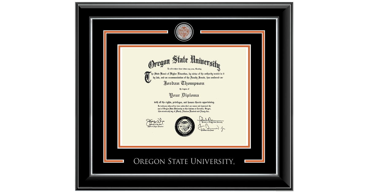 Showcase Diploma Frame in Onyx Silver Oregon State University - Item ...