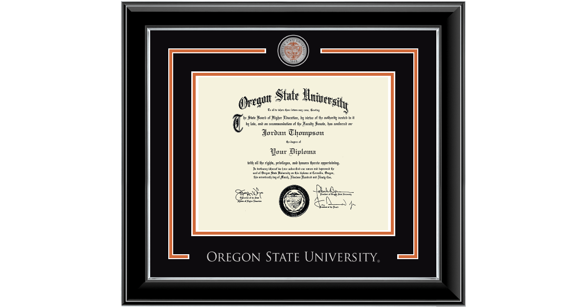 Pre-Dec 2016 Masters/PhD - Showcase Diploma Frame in Onyx Silver Oregon ...