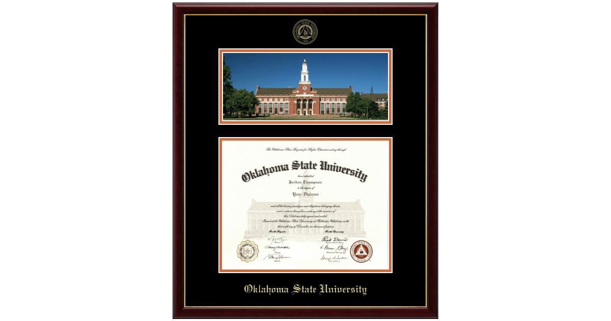 Campus Scene Diploma Frame in Galleria Oklahoma State University - Item ...