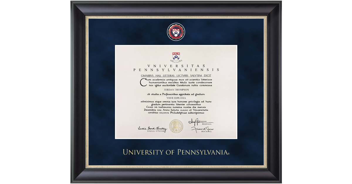 Regal Certificate Frame in Noir University of Pennsylvania - Item ...