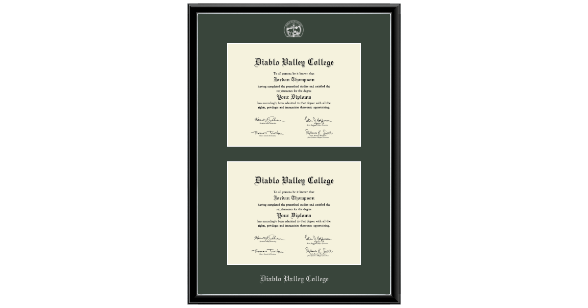Double Diploma Frame in Onexa Silver Diablo Valley College - Item #437234 from The Book Center