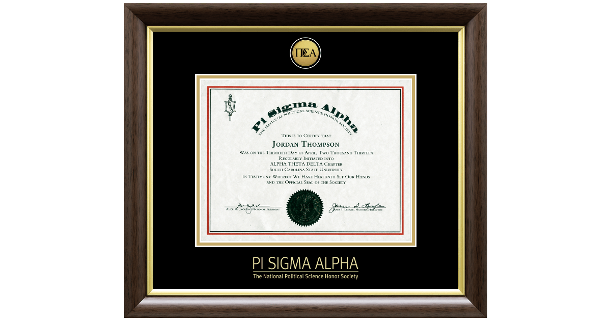 Gold Engraved Medallion Certificate Frame in Hampshire Pi Sigma Alpha ...
