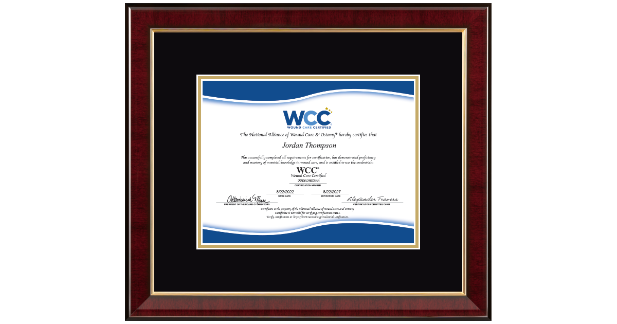 NAWCO Certificate Frame - Black and Gold Matting