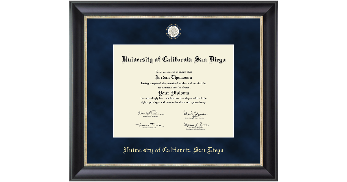 Regal Diploma Frame in Noir University of California San Diego - Item ...