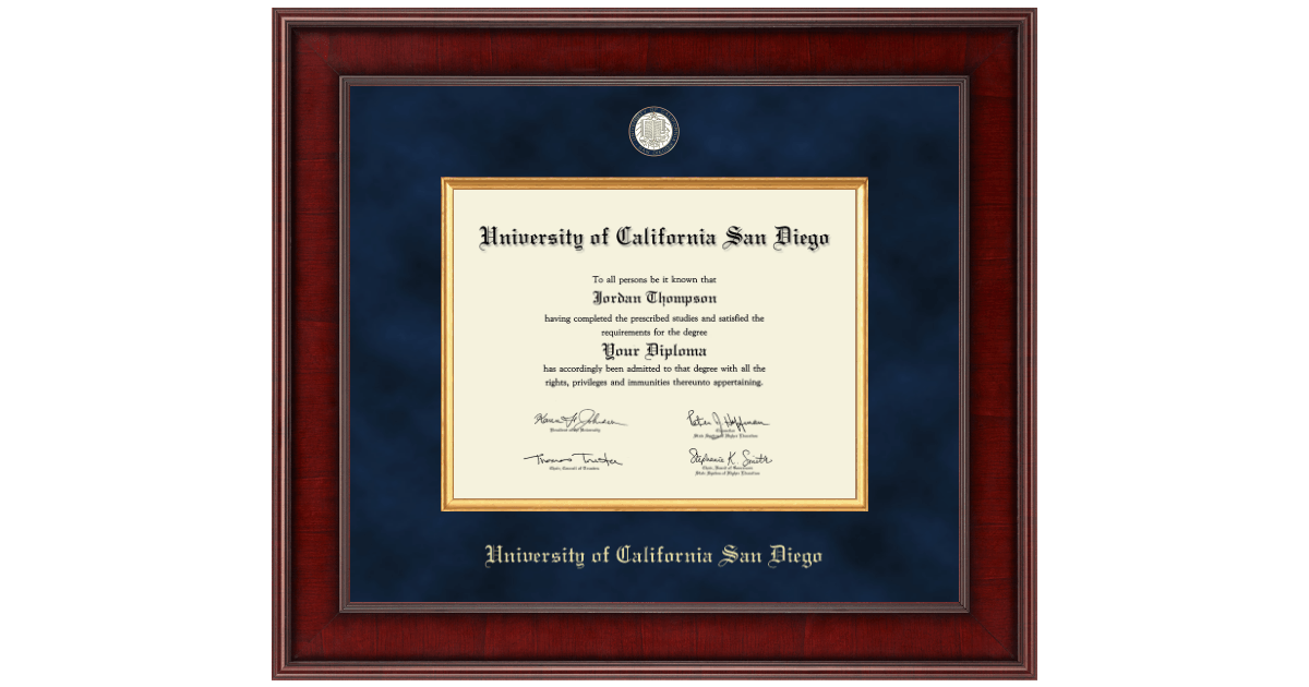 University of California San Diego Diploma Frame | Church Hill Classics