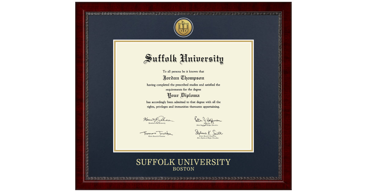 Gold Engraved Medallion Diploma Frame in Sutton Suffolk University ...