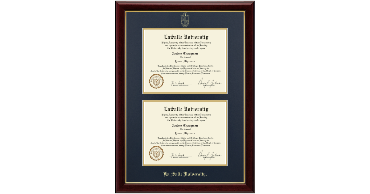 Double Diploma Frame in Gallery La Salle University - Item #439777