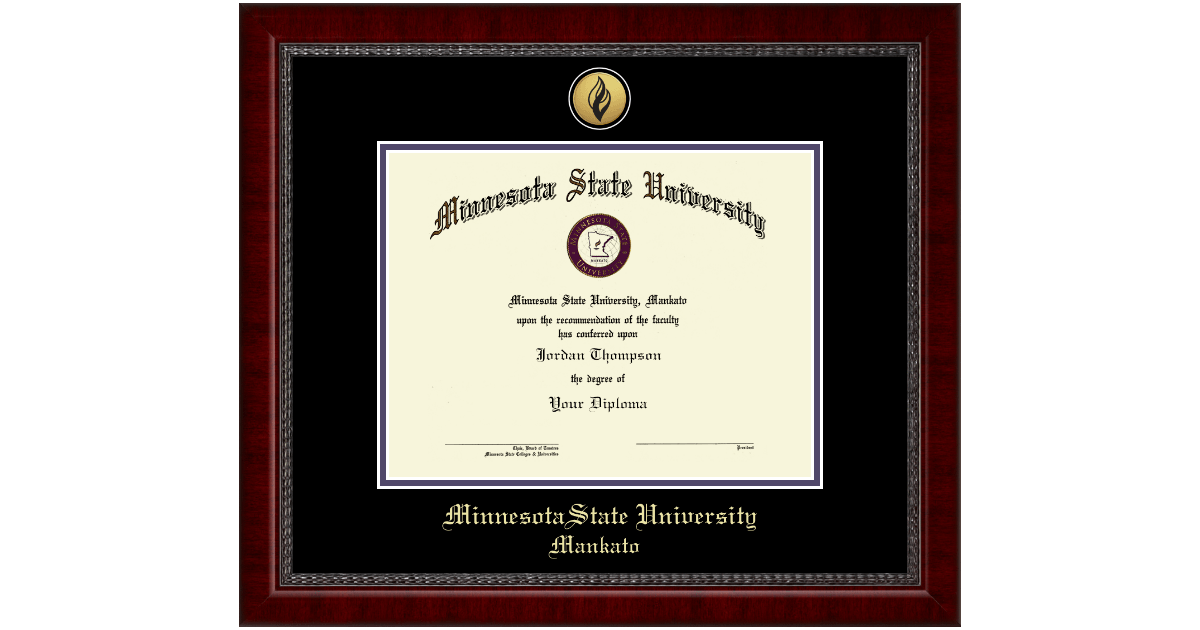 Gold Engraved Medallion Diploma Frame in Sutton Minnesota State University, Mankato - Item #440221
