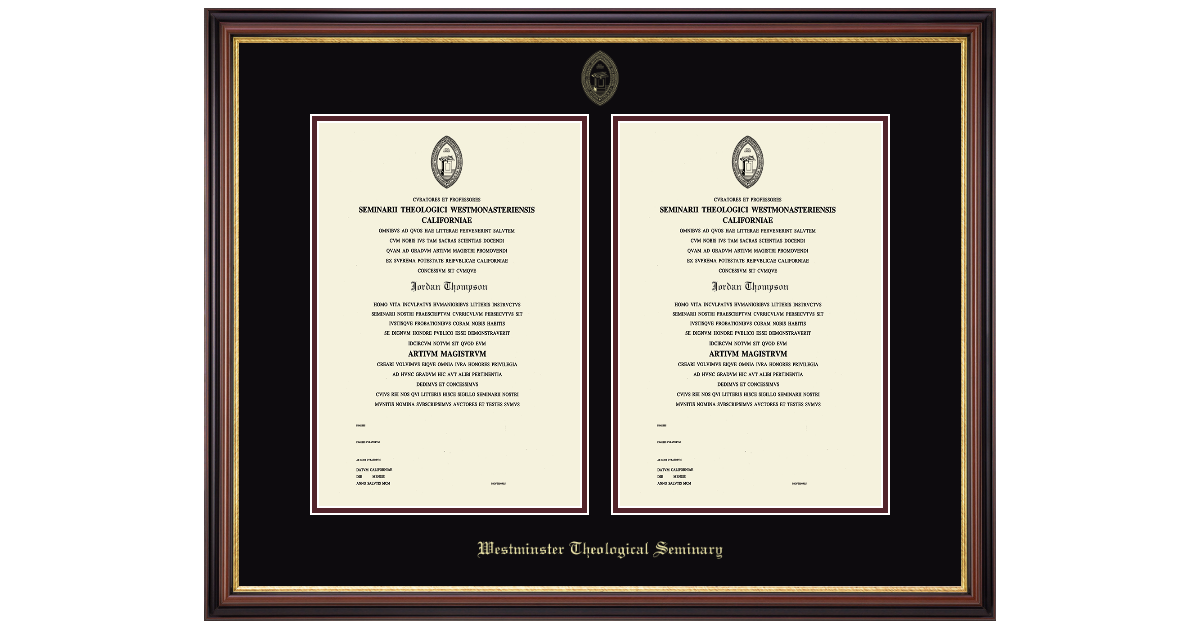 Double Diploma Frame in Regency Gold Westminster Theological Seminary ...