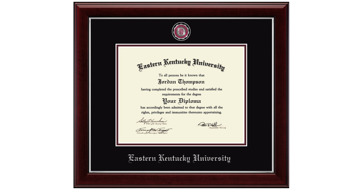 Masterpiece Medallion Diploma Frame in Gallery Silver Eastern Kentucky University - Item #440934 ...