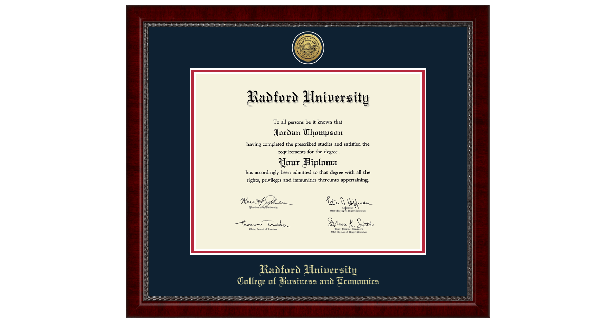 Gold Engraved Medallion Diploma Frame in Sutton Radford University ...