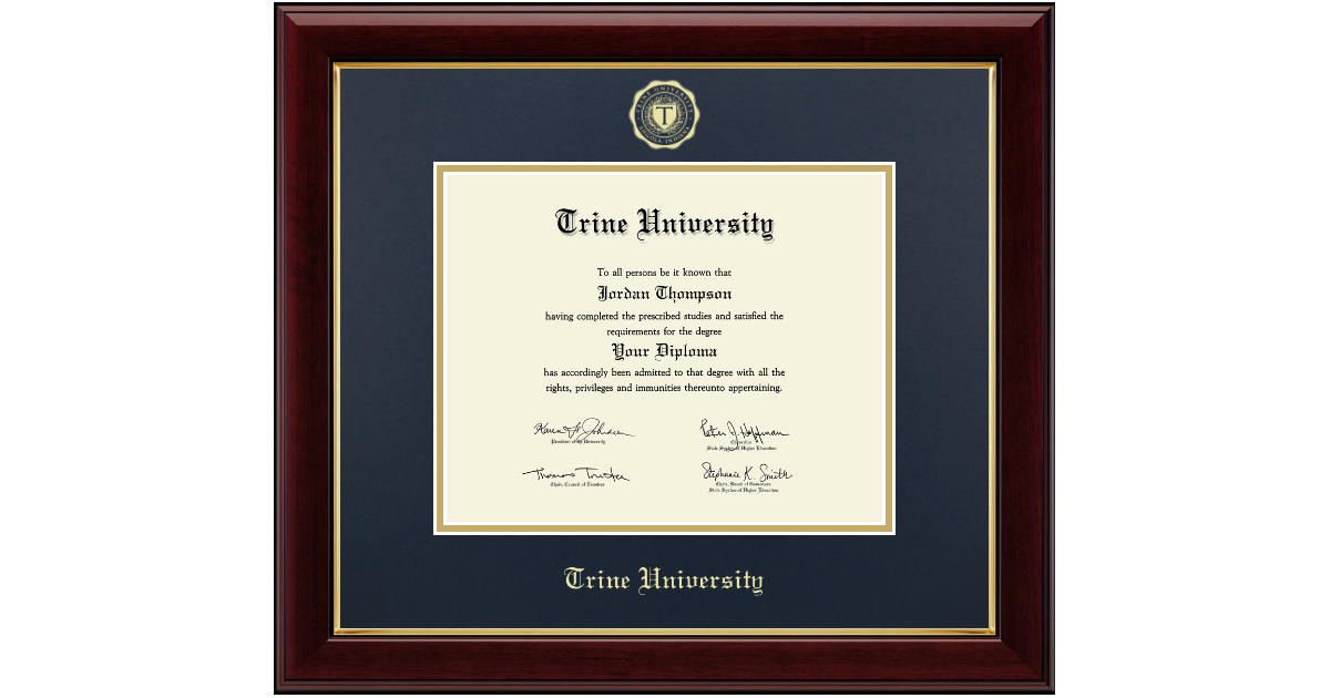 Gold Embossed Diploma Frame in Gallery Trine University - Item #441794