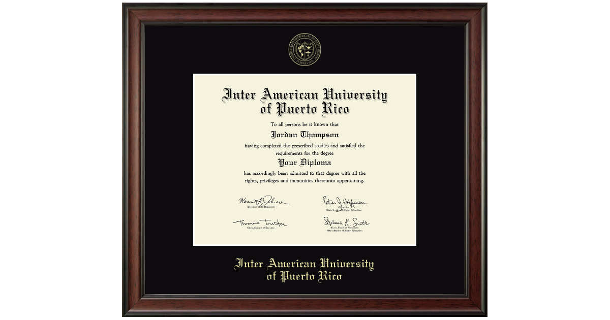 Gold Embossed Diploma Frame in Studio Inter American University of ...