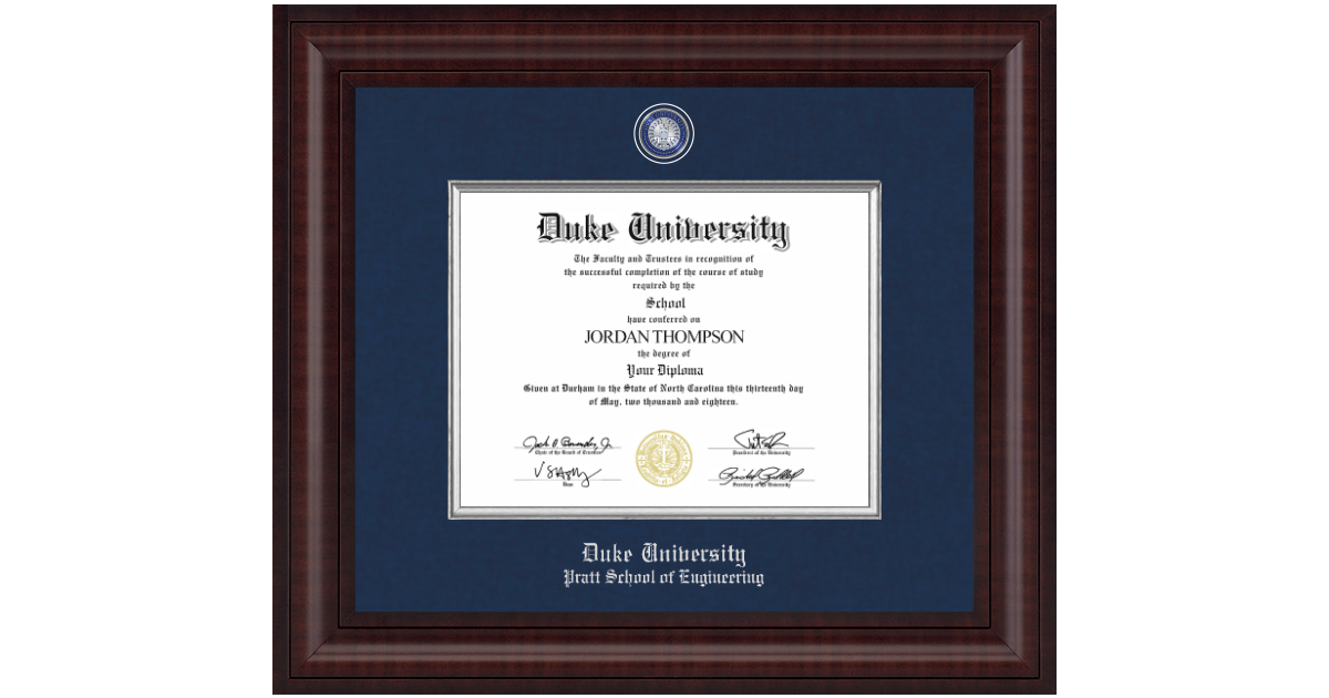 Presidential Pewter Masteriece Diploma Frame in Premier Duke University ...