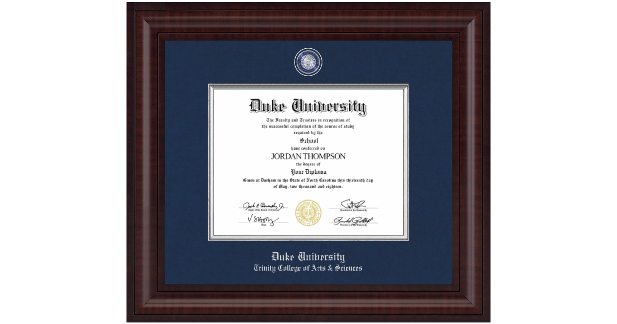 Presidential Pewter Masteriece Diploma Frame in Premier Duke University ...
