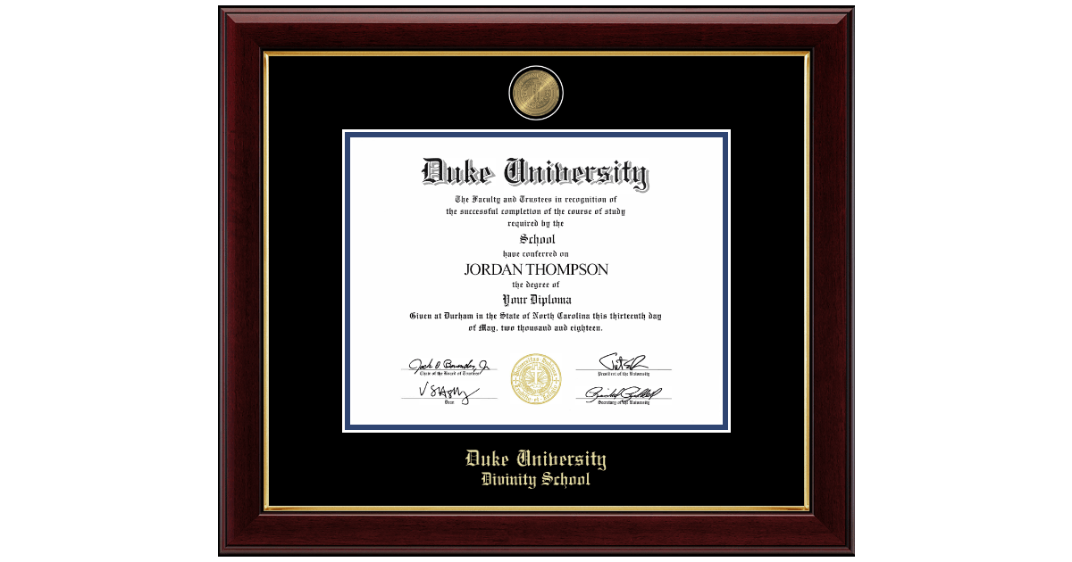 Masterpiece Medallion Diploma Frame in Gallery Duke University - Item ...
