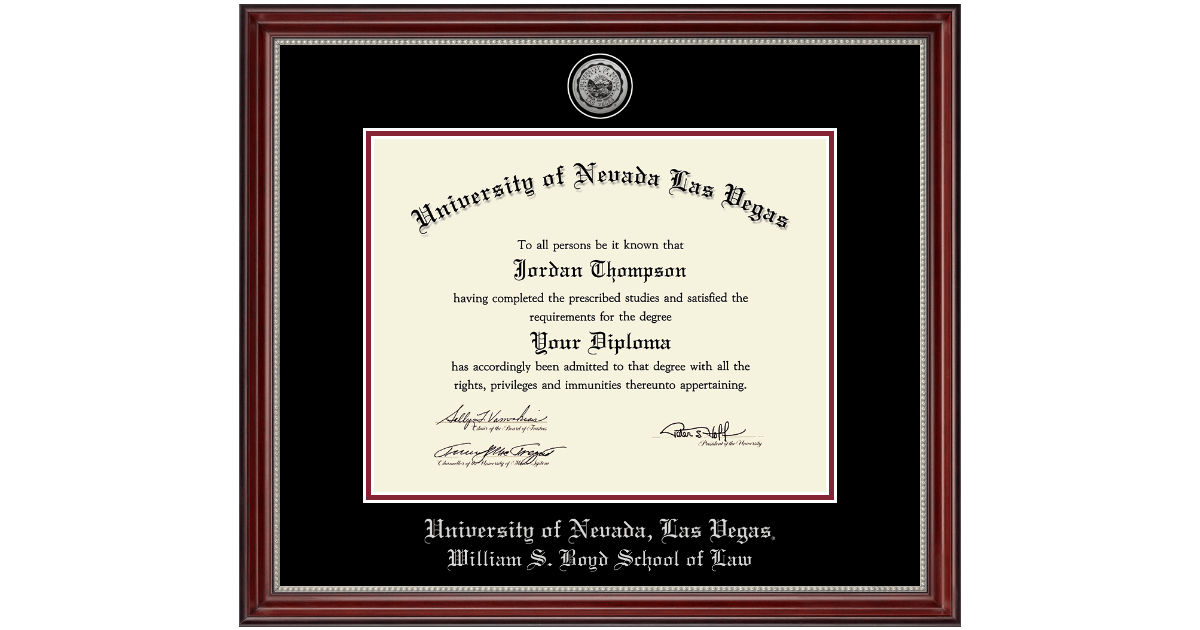 Silver Engraved Medallion Diploma Frame in Kensington Silver University ...