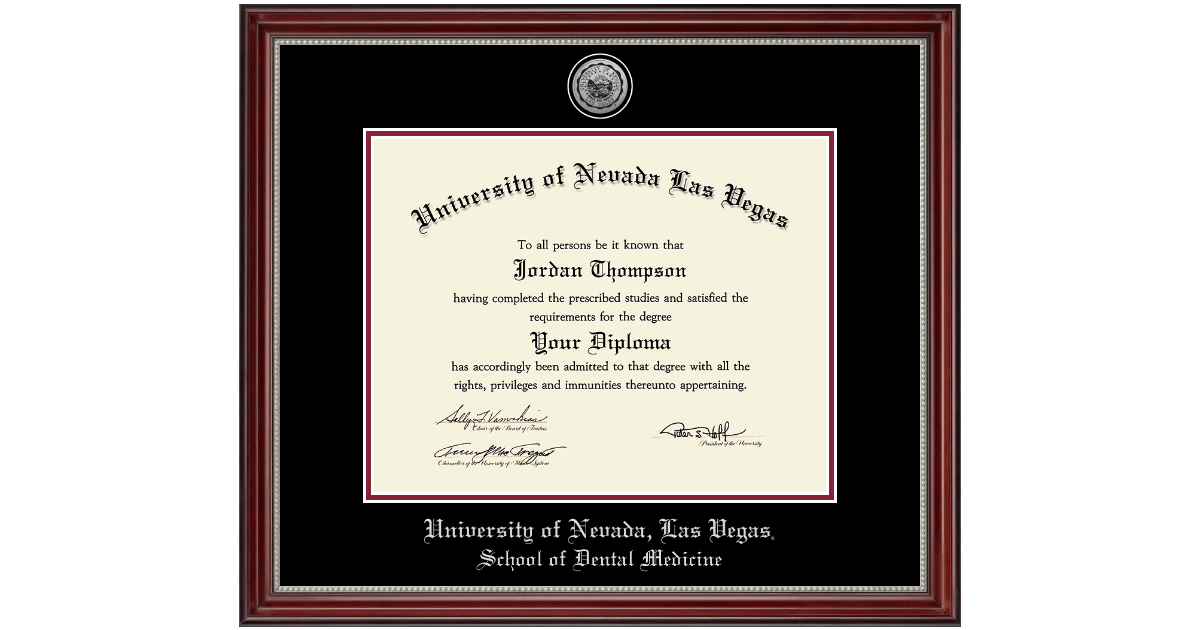 Silver Engraved Medallion Diploma Frame in Kensington Silver University ...