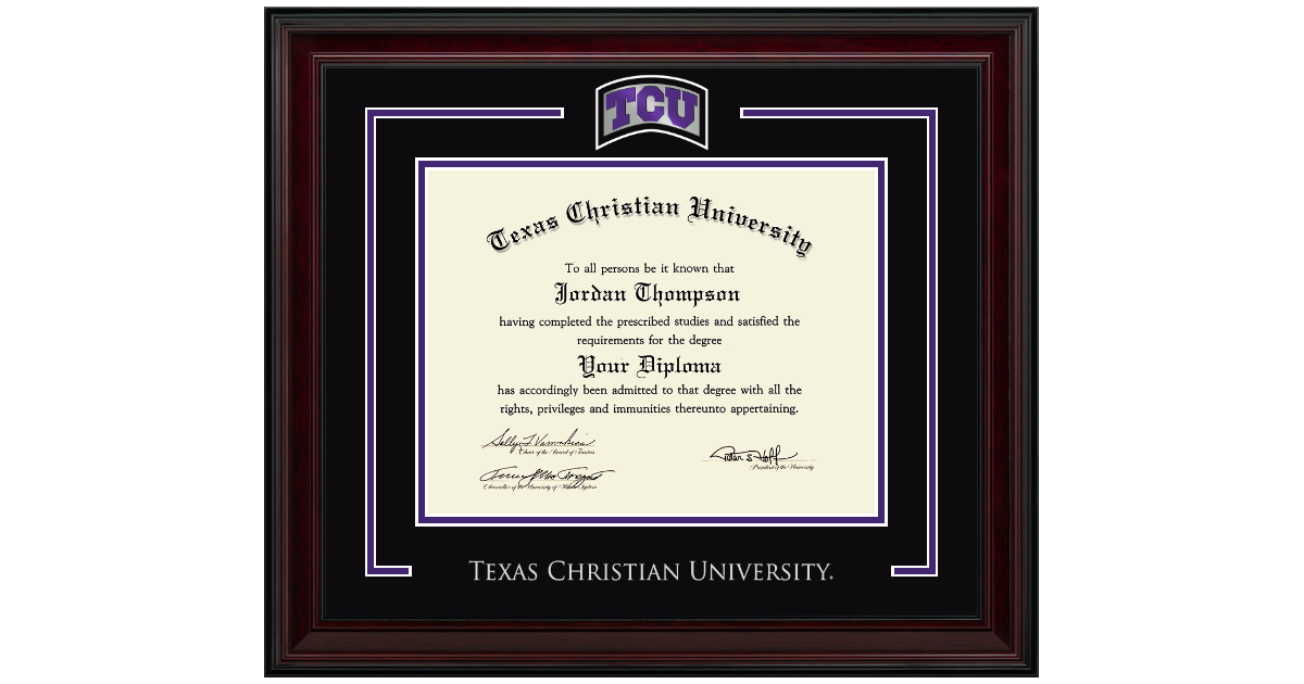 Spirit Medallion Diploma Frame in Encore Texas Christian University ...