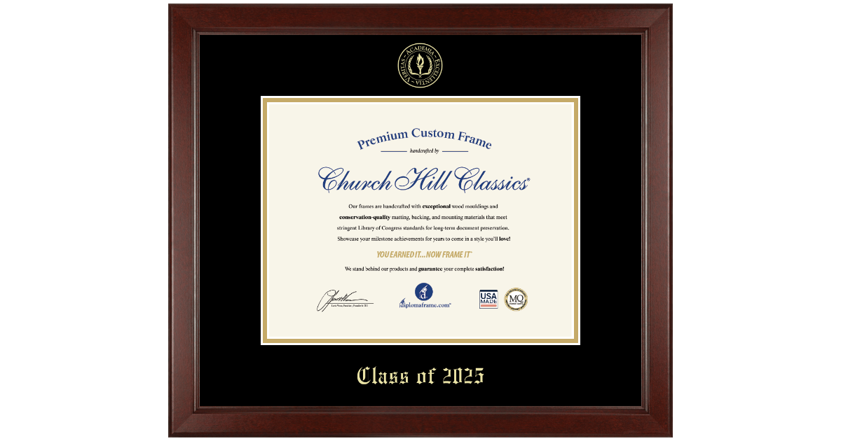 Gold Embossed Class of 2025 Diploma Frame in Sierra - Graduation Gifts ...