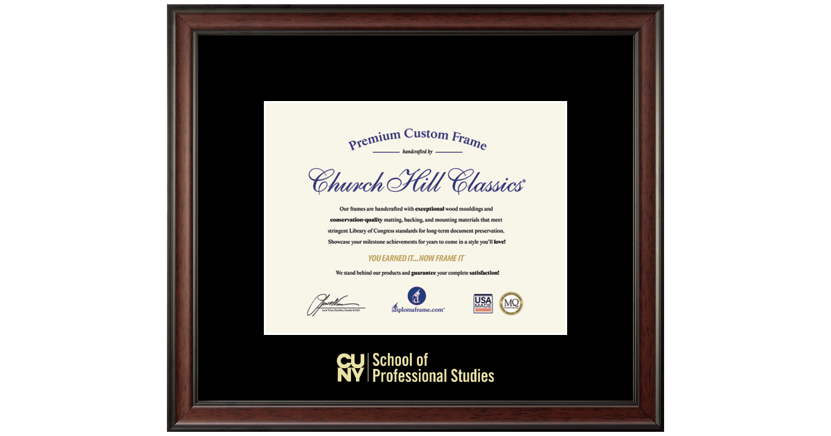 Gold Embossed Diploma Frame in Studio CUNY School of Professional ...