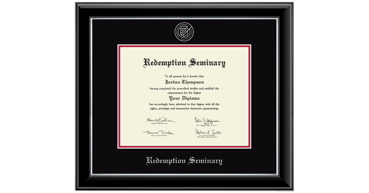 Silver Embossed Diploma Frame in Onyx Silver Redemption Seminary - Item ...