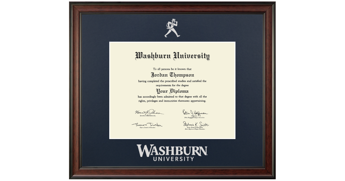 Silver Embossed Diploma Frame in Studio Washburn University - Item ...