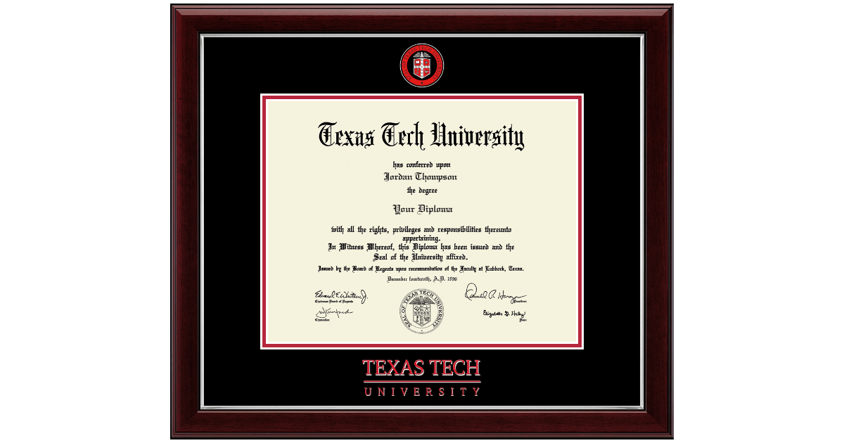 Dimensions Diploma Frame in Gallery Silver Texas Tech University - Item ...