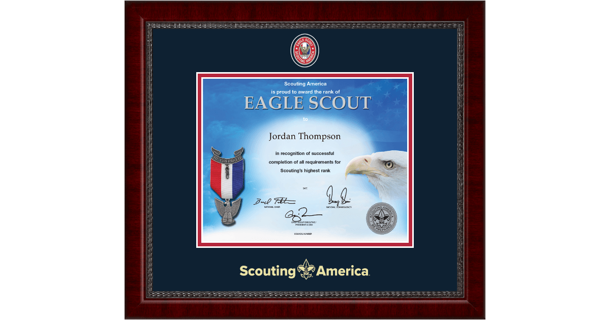 Scouting America Masterpiece Medallion Certificate Frame - Navy and Red ...