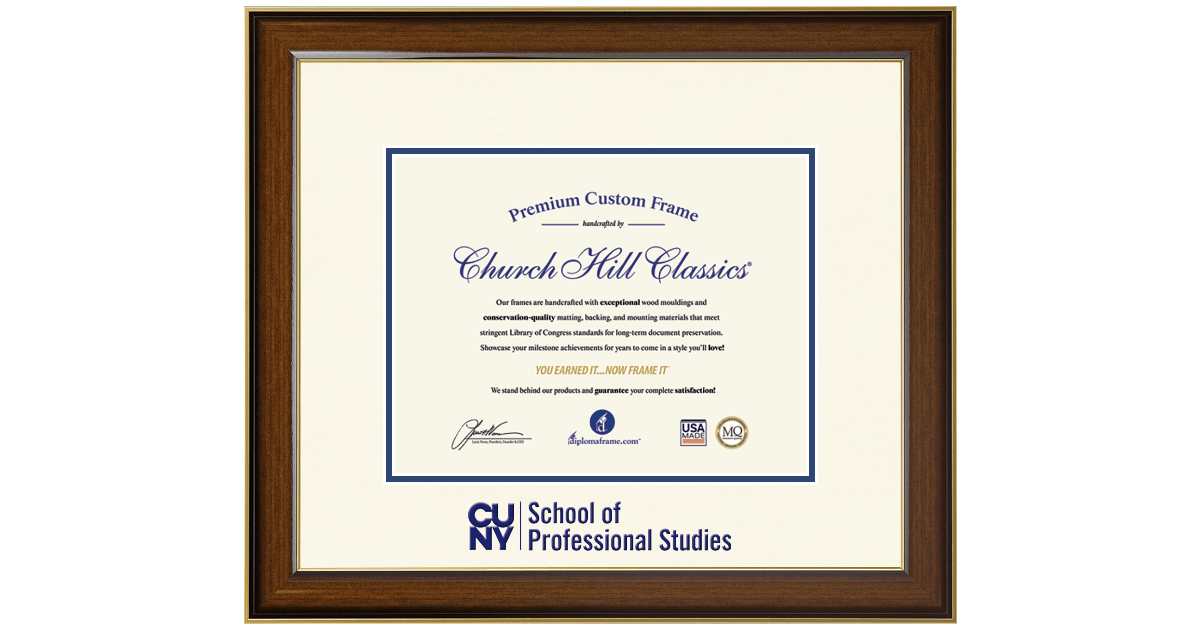 Dimensions Diploma Frame in Westwood CUNY School of Professional ...