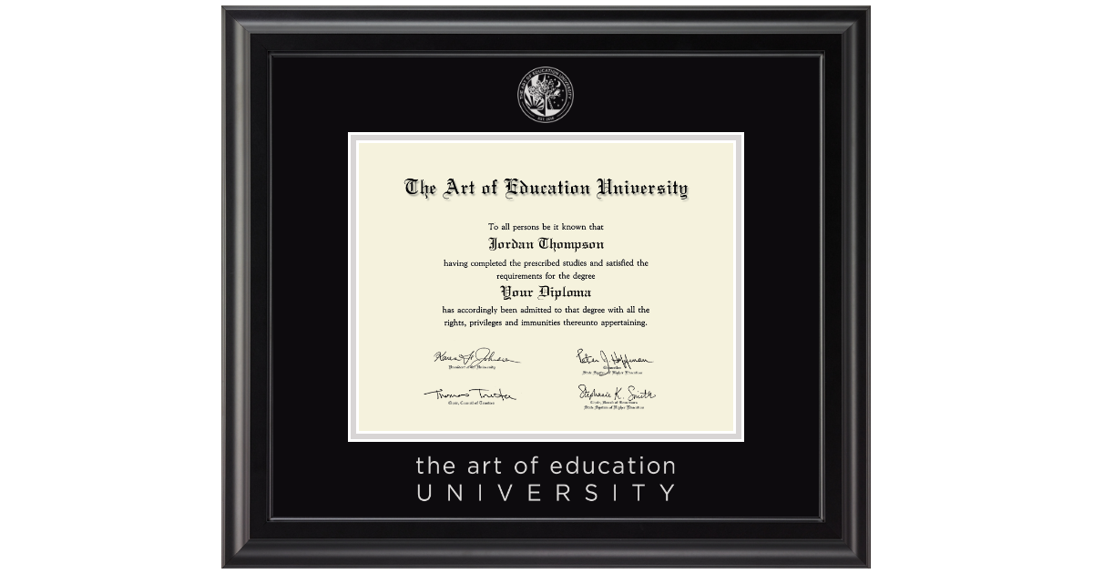 Silver Embossed Diploma Frame in Midnight The Art of Education ...