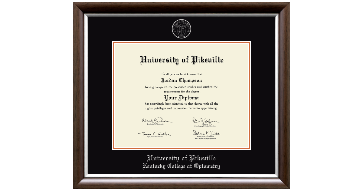 Silver Embossed Diploma Frame in Devonshire University of Pikeville ...