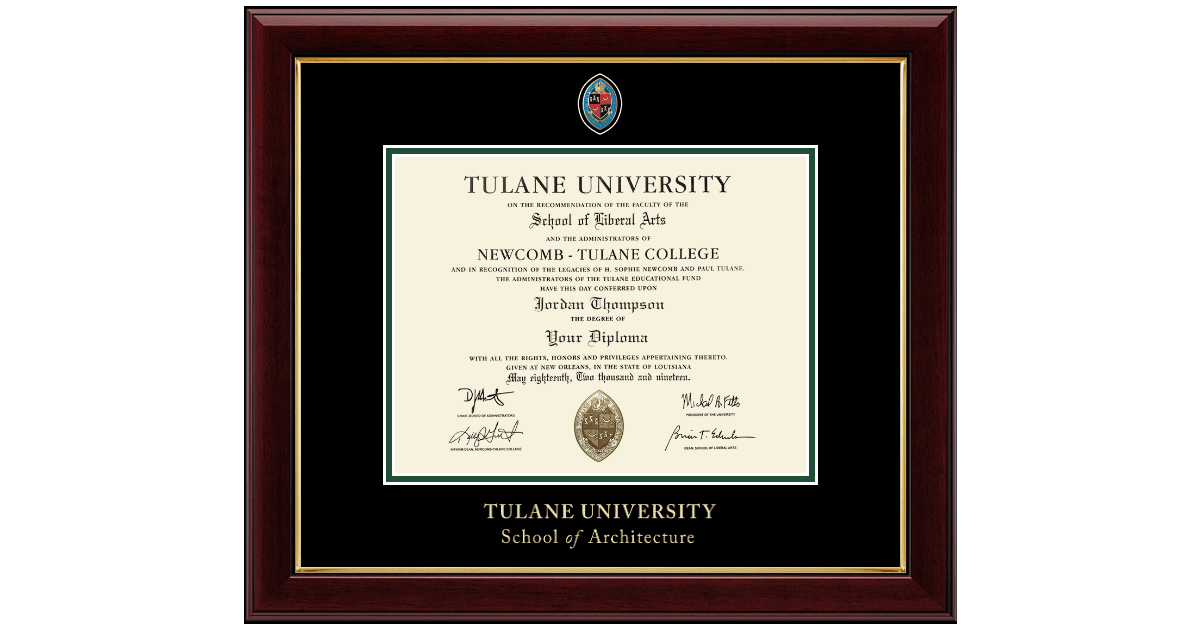 Masterpiece Medallion Diploma Frame in Gallery Tulane University - Item ...