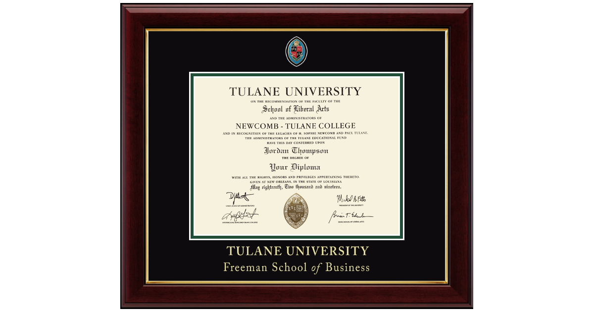 Masterpiece Medallion Diploma Frame in Gallery Tulane University - Item ...