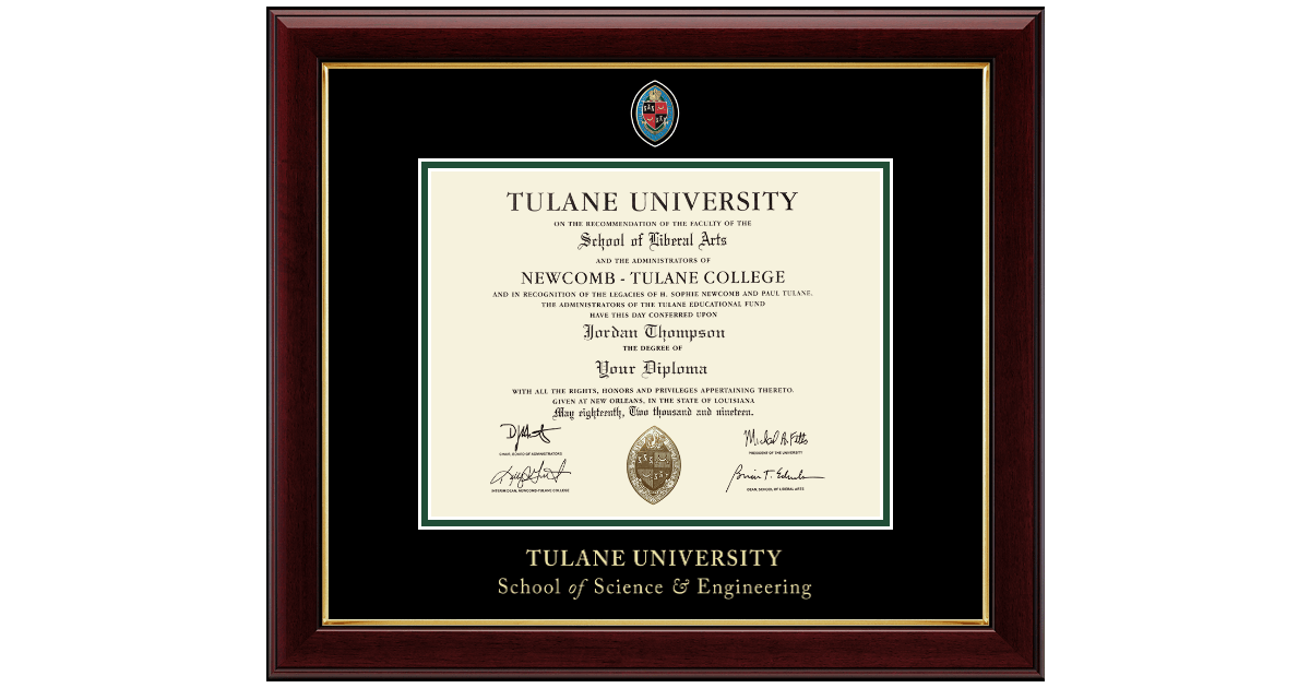 Masterpiece Medallion Diploma Frame in Gallery Tulane University - Item ...
