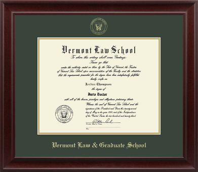 Vermont Law & Graduate School Diploma Frame | Church Hill Classics