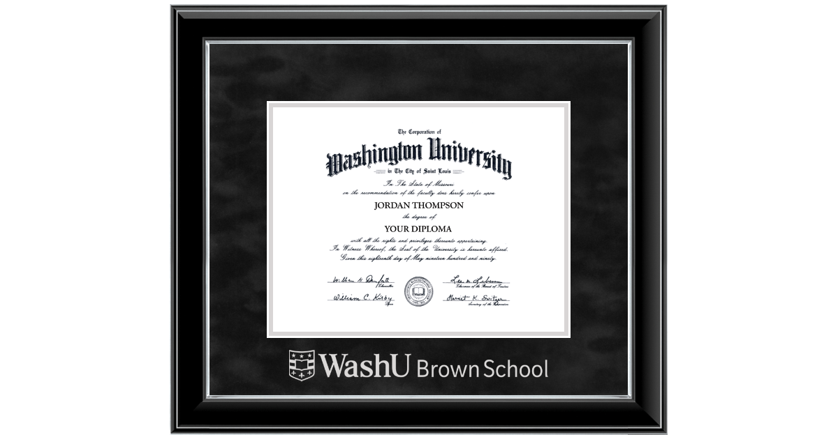 Silver Embossed Diploma Frame in Onyx Silver Washington University in ...