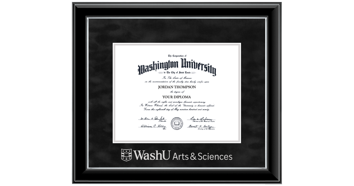 Silver Embossed Diploma Frame in Onyx Silver Washington University in ...