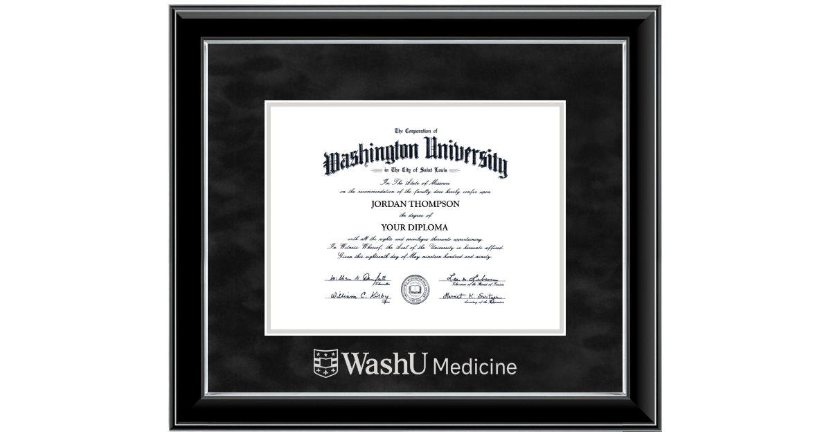 Silver Embossed Diploma Frame in Onyx Silver Washington University in ...