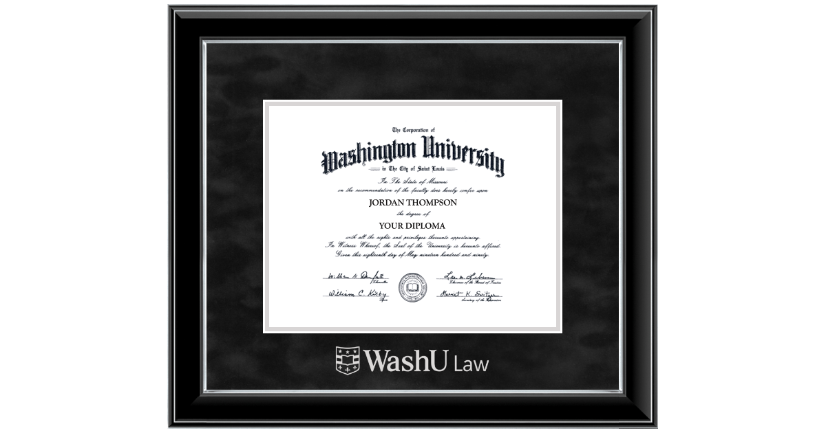 Silver Embossed Diploma Frame in Onyx Silver Washington University in ...