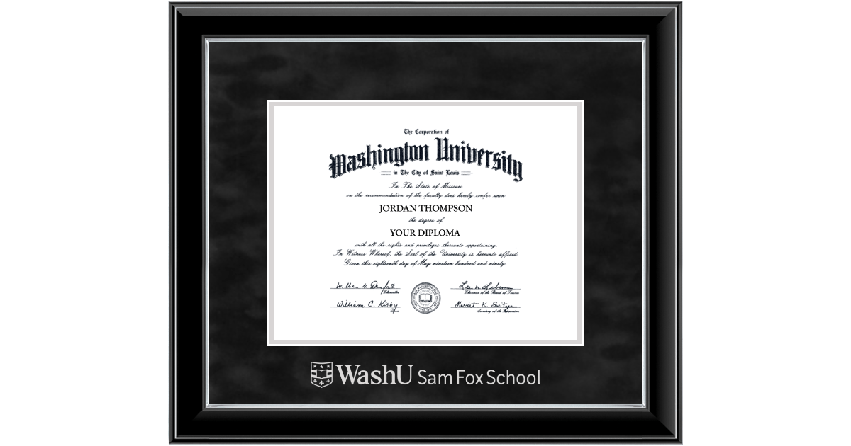Silver Embossed Diploma Frame in Onyx Silver Washington University in ...