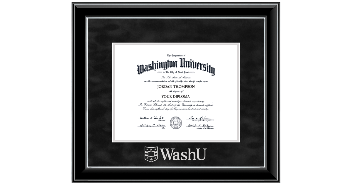 Silver Embossed Diploma Frame in Onyx Silver Washington University in ...